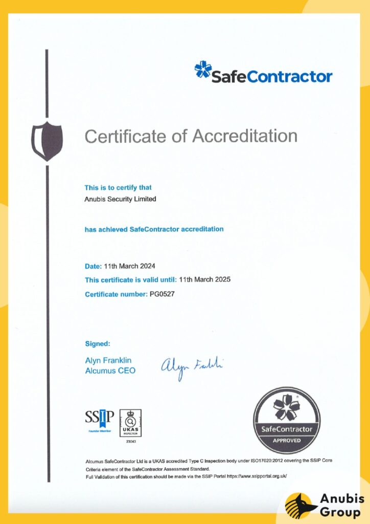 SafeContractor Accreditation For 5 Year's In A Row! | Security Services ...